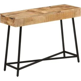vidaXL Coiffeuse 105x35x75 cm bois de manguier massif brut et fer Vidaxl