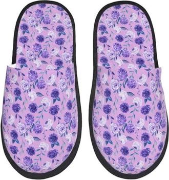Generic Pantoufle Maison Imprim&eacute; Violet Chaudes Pantoufles Antid&eacute;rapantes Chaussons Maison Doux Hiver Chaussures Chaudes Pour Salon Chambre H&ocirc;tels L