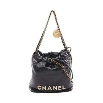 Chanel Pre-owned 22 Mini Lambskin 2way Shoulder Bag - Femme - Pre-owned - Noir - Taille: ONE Size