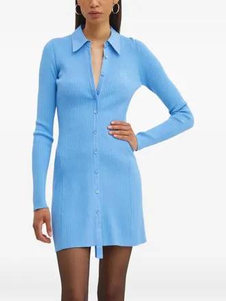 Moschino robe courte c&ocirc;tel&eacute;e &agrave; boutonni&egrave;re - Bleu
