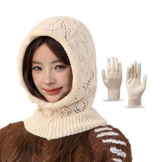 Generic Bonnet Et Gants Pour Femmes | Chaleur Hivernale Mains Et T&ecirc;te - Bonnet Et Gants Tricot&eacute;s - pour Femmes Snowboard Patinage sur Glace Randonn&eacute;e Travail 