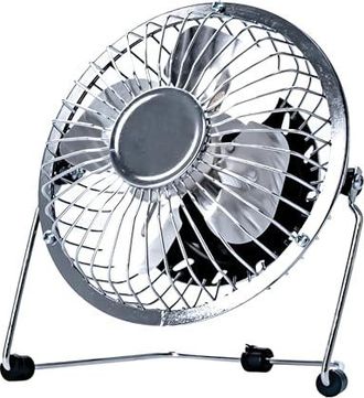 Status USB Tischventilator | 10,2 cm tragbarer Mini-Ventilator | Single Speed Kleiner Ventilator | Chrom | SUSBCRMFAN1PKB4