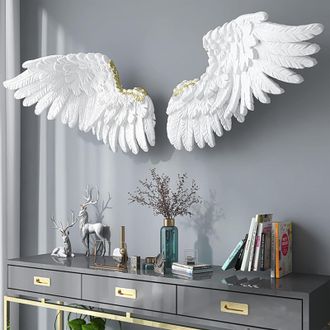 Generic Gro&szlig;e Engelsfl&uuml;gel-Wanddekoration Aus Kunstharz. H&auml;ngende Engelsfl&uuml;gel-Wandskulpturen F&uuml;r Bierbars, Hochzeiten Und Weihnachtsfeiern,001