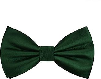 Alizeal Noeuds papillon ajustables de couleur unie pour hommes, vert foncé
