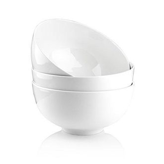 Malacasa Série REGULAR, 3pcs 1,9L Saladier Bol Porcelaine Bol à Céréales Soupe Vaisselles Céramique Blanc Service de Table 8/20 * 20 * 10cm