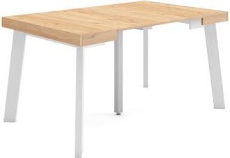 Skraut Home | Ausziehbarertisch | Multifunktionaler ausziehbarer | 140 | F&uuml;r 6 G&auml;ste | H&ouml;lzerne Beine | Moderner Stil | Eiche