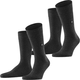Burlington Herren Socken Everyday Multipack M So Baumwolle einfarbig 2 Paar, Grau Anthracite Melange 3081, 40-46