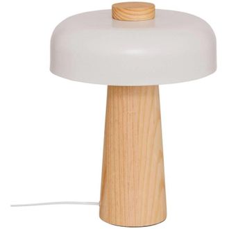 Atmosphera Lampe &agrave; Poser Champignon Pola 36cm Blanc & Naturel