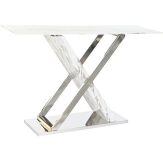 DKD Home Decor Dkd Home Decor - Console Acier Verre 120X40X75 Imitation Marbre