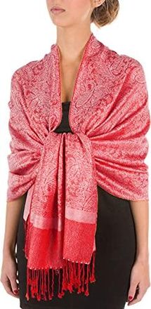 Sakkas 70 x 28 châle auto-design Paisley - cache-coeur/étole - TulipRed