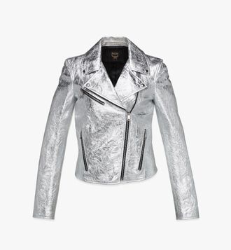 MCM Bikerjacke aus Lammleder in Metallic-Optik