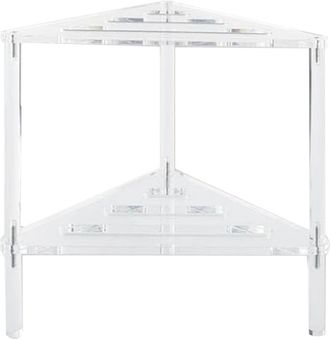 Generic Duschhocker für Eckdusche - Acryl Triangel Fußstütze, zweistufige Lagerung | Nicht rutschiger stabiler Badesitz, Duschbank, für Beine und Bartfüße für