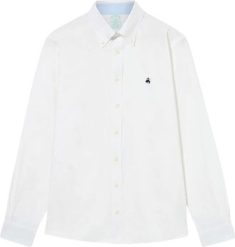Brooks Brothers Homme, Chemises, Blanc, Taille: 2XL Chemise Oxford Coupe Slim Non-Iron Boutonn&eacute;e
