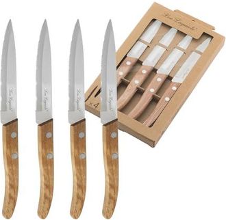 Amefa Lou Laguiole 497511NT01PK4 Forest Messer-Set, Edelstahl, Naturholz, 22 x 13 x 2 cm, 4 St&uuml;ck