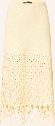 Maje H&auml;kelrock Mit Schmucksteinen gelb