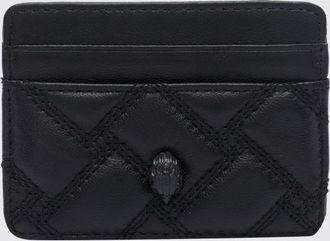 Kurt Geiger Porte-cartes en cuir dagneau noir avec design matelass&eacute;