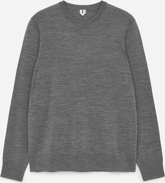 Arket Feinstrickpullover Aus Merinowolle -Grau