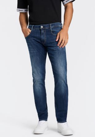 Replay Slim-fit-Jeans REPLAY ANBASS, Herren, Gr. 30, L&auml;nge 34, blau (dunkelblau 560), Denim/Jeans, Obermaterial: 98% Baumwolle, 2% Elasthan, slim fit normal,