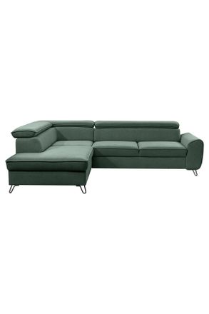 Stylife Ecksofa Idylla, Waldgr&uuml;n, Textil, 4-Sitzer, Ottomane links, L-Form, 250x200 cm, Stoffauswahl, seitenverkehrt erh&auml;ltlich, Wohnzimmer, Sofas & Couches, 