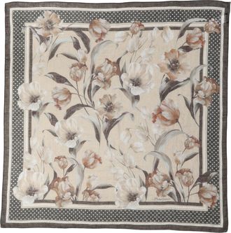 Dolce & Gabbana Floral-Print Gauze Scarf - Beige