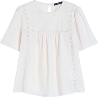 Max Mara Femme, Blouses et Chemises, Beige, Taille: 42 FR Bacino Embroidery Top