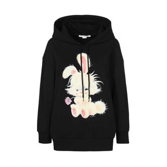 Stella McCartney Baumwoll-Hoodie mit Frontdruck - - Sweatshirts & Hoodies - Damen - Schwarzk - 3XS