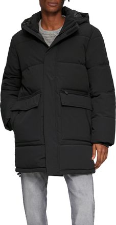 QS by s.Oliver Herren 2150220 Steppmantel mit Kapuze, Grau/Schwarz 9999, XL