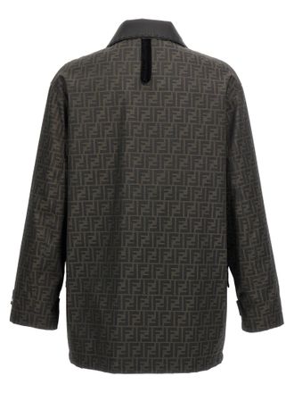 Fendi Mens Brown Polyester Full-Length Jacket Clothing