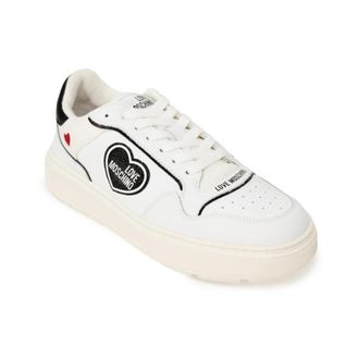 Love Moschino Heart Patch Sneakers - - Shoes - Damen - Wei&szlig; - 40 EU