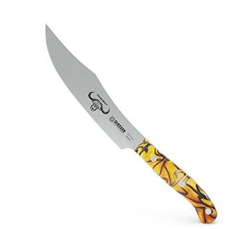 GIESSER seit 1776 - Made in Germany - Zubereitungsmesser 16 cm Spicy Orange, PremiumCut Veggie No 1, K&uuml;chenmesser, Acryl, rot, rostfrei, deutsches Grillmesser