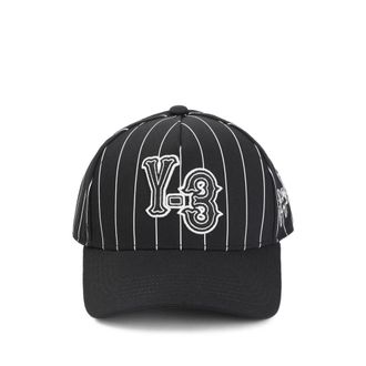 Yohji Yamamoto Striped Logo-detail Baseball Cap