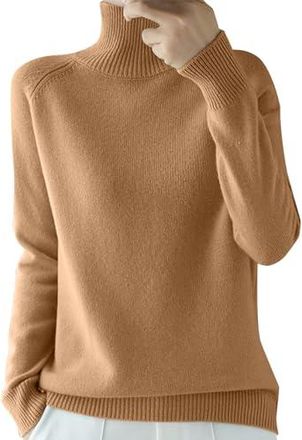 Generic Femme Thermique Haut Tops Coton Maillot De Corps Chaud Col Roulé Manche Longue Tshirt AjustéE Sweatshirt Chic Et LéGant Slim Tricoté NoëL Tunique Basi