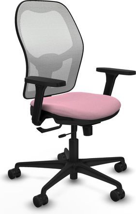 Piqueras y Crespo Schreibtischstuhl wei&szlig; und rosa Jorquera mit 3D-Armen, h&ouml;henverstellbare Lendenwirbelst&uuml;tze, ausgestattet mit Syncro/Traslack und injiziertem Schaumst