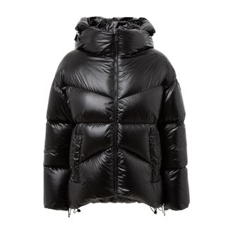 Add Daunenjacke mit Kapuze und verschwindendem Logo - - Jackets - Damen - Schwarzk - L