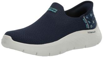 Skechers Femme Go Walk Flex Sunset Rose Hands Free Slip-ins Basket, Bleu Marine Turquoise, 38.5 EU