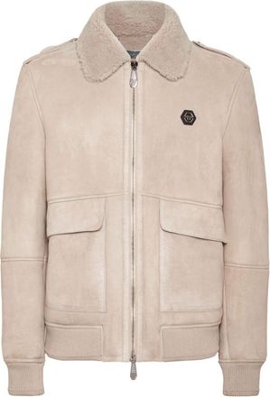 Philipp Plein Jacke mit Logo-Patch - Nude
