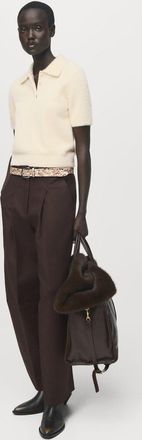 Mango Pull effet fourrure &agrave; col polo &eacute;cru - Femme - XS - MANGO