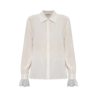 Zadig&Voltaire Blouse en dentelle Thely - Femme - Blouses et Chemises - Beige - Taille: 42 FR