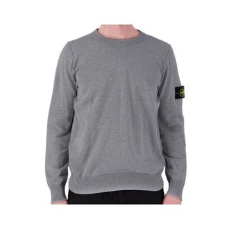 Stone Island Weicher Baumwoll-Rundhalspullover - - Knitwear - Herren - Grau - XL