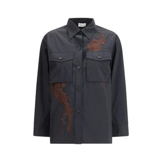 P.A.R.O.S.H. P.a.r.o.s.h., Femme, Vestes, Noir, Taille: 38 FR Embroidered Shirt