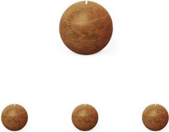Spaas Rustikale Kugelkerze 80 mm 24St. - cognac (Packung mit 4)