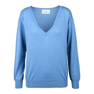 Ballantyne Pull &agrave; col en V large - Femme - Pulls - Bleu - Taille: 42 FR