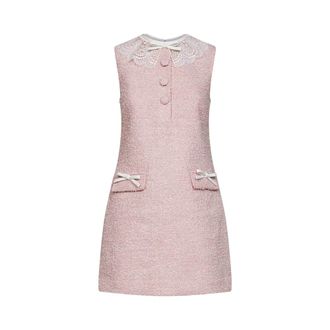 Self Portrait Boucle-Spitzenkragen-Minikleid - - Dresses - Damen - Rosa - M