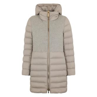Moorer Femme, Manteaux, Gris, Taille: 44 FR Veste matelass&eacute;e &agrave; capuche