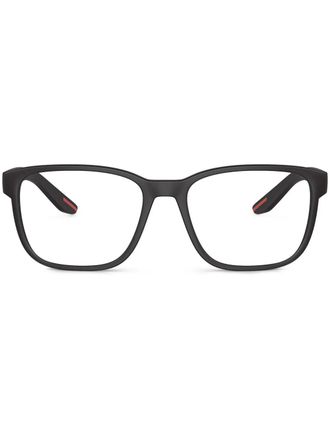 Prada Brille mit eckigem Gestell - Schwarz
