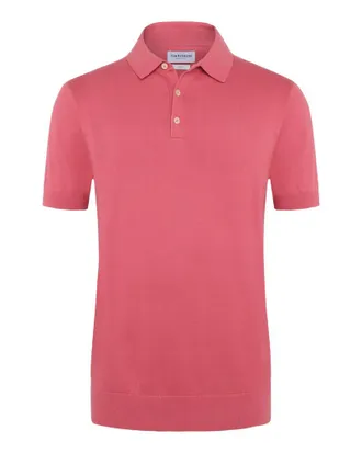 Tom Rusborg Unifarbenes Poloshirt aus Baumwolle mit gerippten B&uuml;ndchen in