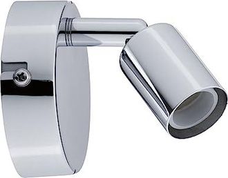 Paulmann 66749 Wandstrahler Carolina IP44 GU10 230V max. 10W dimmbar Chrom einflammiges Spotlight