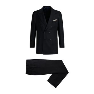 Kiton Monochromer Wollanzug - - Suits - Herren - Schwarzk - L