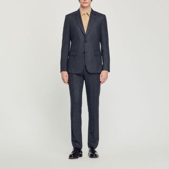 Sandro Veste de costume en flanelle