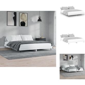 vidaXL Bettgestell Wei&szlig; 120x200 cm Holzwerkstoff - Bettes Gestell - Doppelbett - Holzrahmen - Wei&szlig;es Bett - Lattenrost